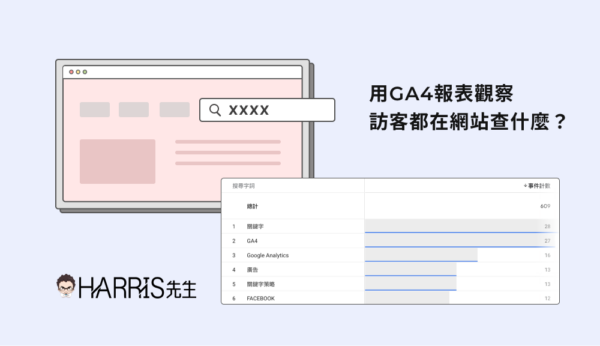 GA4 站內搜尋設定：訪客都在查什麼關鍵字？ - Harris先生